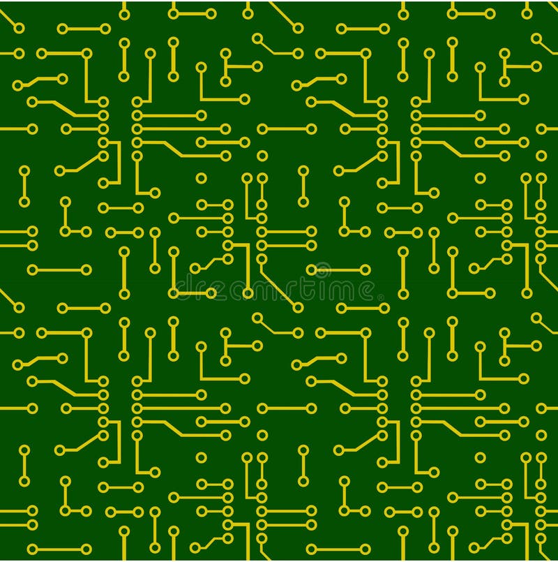 Seamless Pattern of PCB Vector Stock Vector - Illustration of capacitor ...