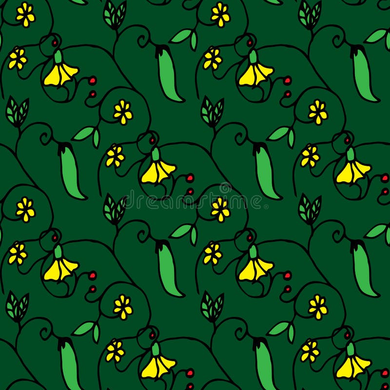 Seamless Pattern with Pea Pods Stock Vector - Illustration of grain ...