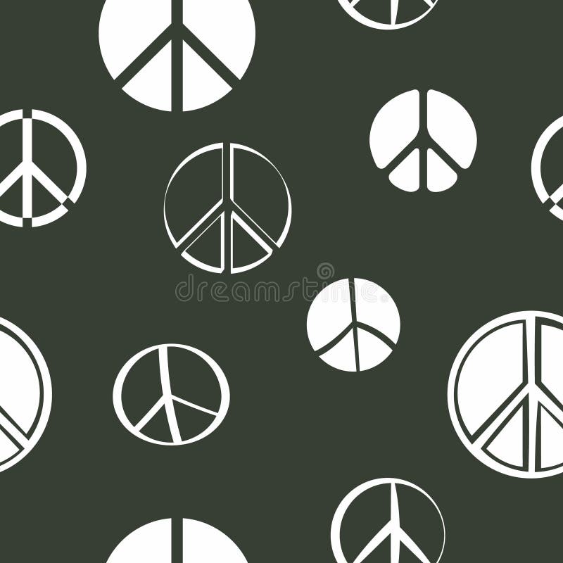 Seamless Pattern with Peace Symbols Stock Vector - Illustration of ...