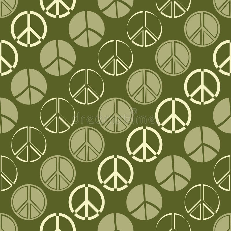 Seamless Pattern with Peace Symbols Stock Vector - Illustration of icon ...