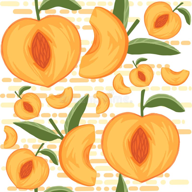 Halved Peach Stock Illustrations – 66 Halved Peach Stock Illustrations ...