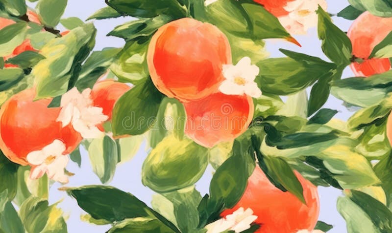 Seamless Pattern Peach. Textured Wallpaper Fruit. Creative Summer ...