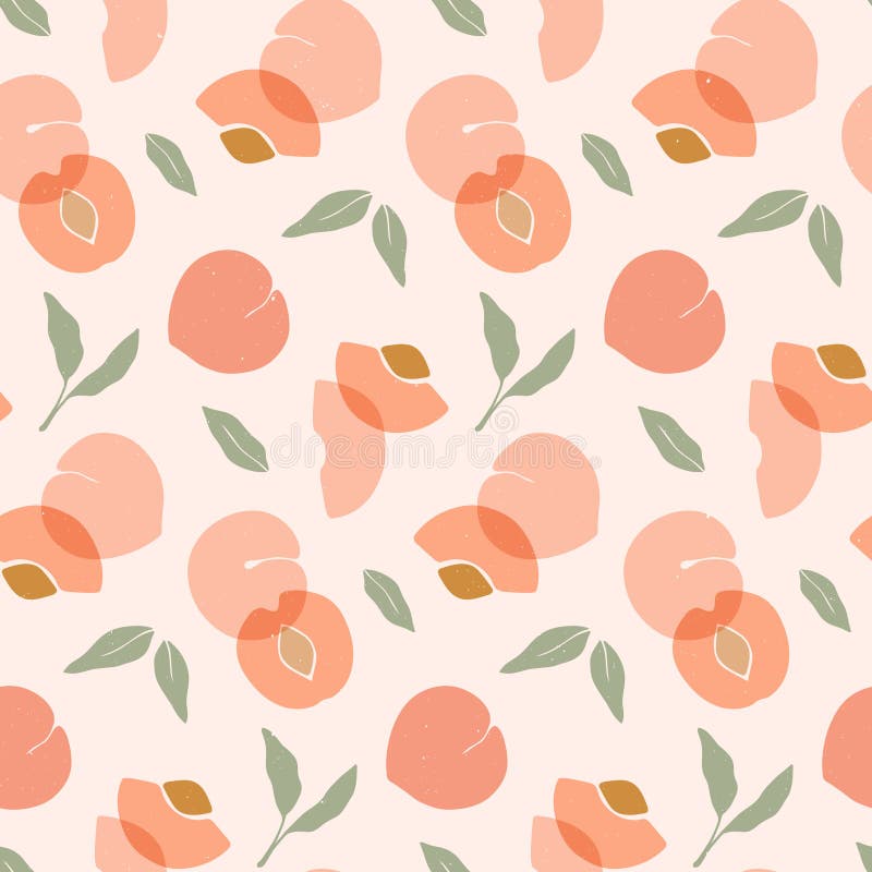 Seamless Pattern with Peaches Stock Vector - Illustration of peachy ...