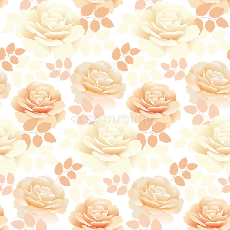 Seamless Pattern of Pearl Color Yellow Rose. Stock Vector ...