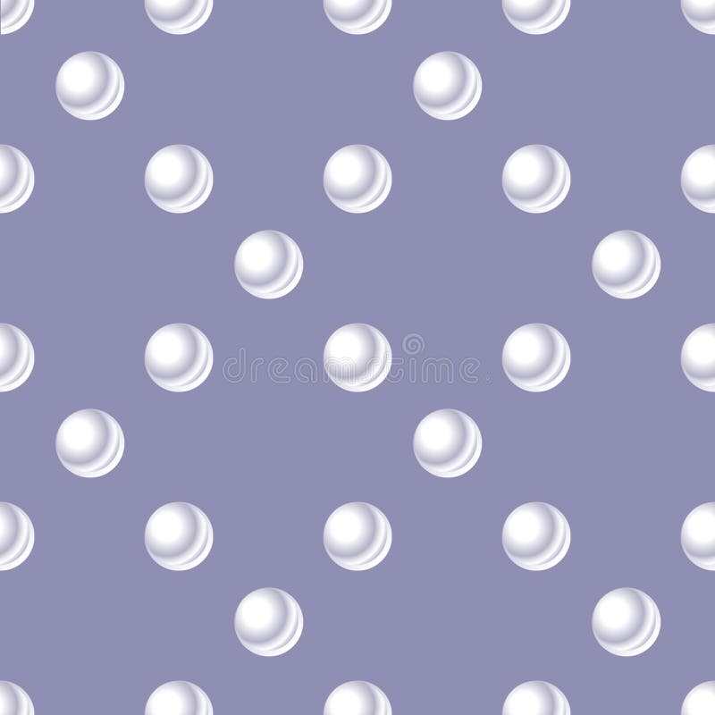 Seamless Pattern with Pearl, White Pearl on Blue Grey Background Stock ...