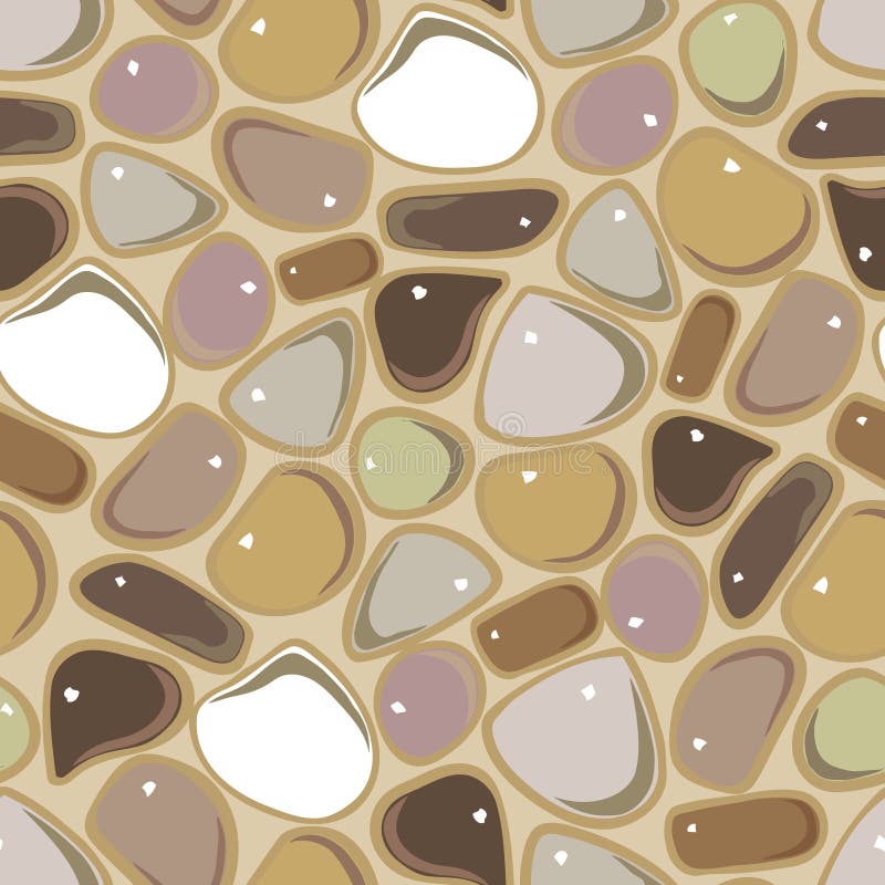 Seamless Pattern - Pebble Cobblestone Background Stock Vector ...