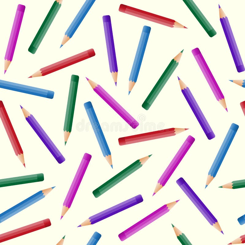 Seamless pattern pencil stock vector. Illustration of pink - 63207383