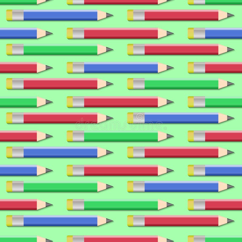 Seamless Pattern with Pencils Stock Vector - Illustration of ornament ...