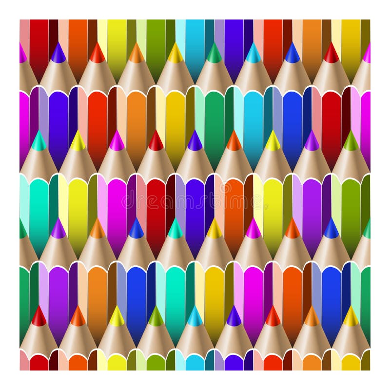 Seamless pattern pencils stock vector. Illustration of creative - 61937658