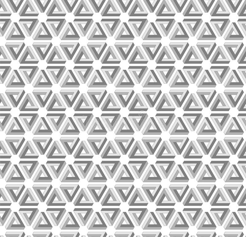 Seamless Pattern Penrose Triangle Icon. Impossible Vector Geometric Shape Object. Optical ...