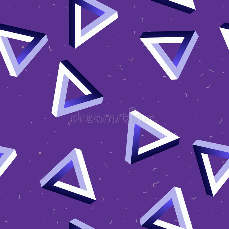 Seamless Pattern with Penrose Triangles. Optical Illusion. Neon Colors ...