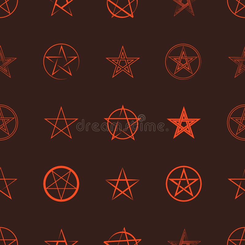 Seamless Pattern with Pentagrams Stock Vector - Illustration of ...