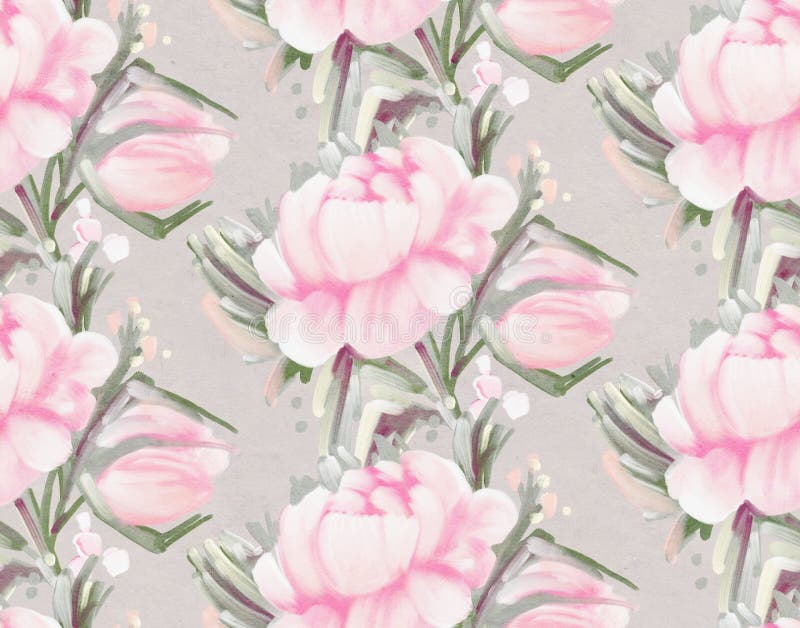 Seamless Pattern with Peonies Stock Illustration - Illustration of ...