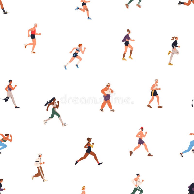 Jogger Repeating Background Stock Illustrations – 8 Jogger Repeating ...