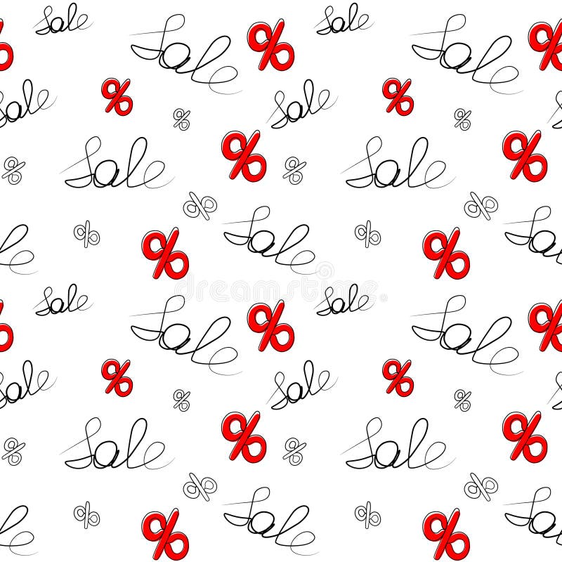 Seamless Pattern of Percentage and Sale. Vector Illustration Stock ...