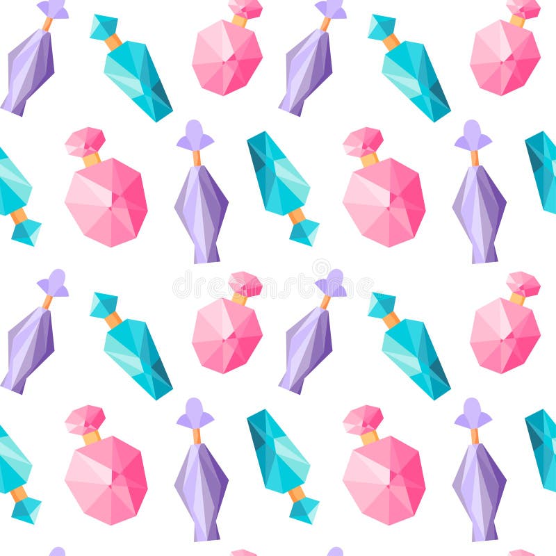 Seamless Pattern with Perfume Bottles, Repeating Background with ...