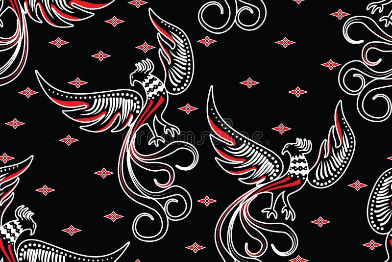 Phoenix Seamless Pattern Vector, Illustration Abstract Phoenix Fantasy ...