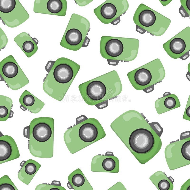 Seamless Pattern of Photo Camera Stock Vector - Illustration of modern ...