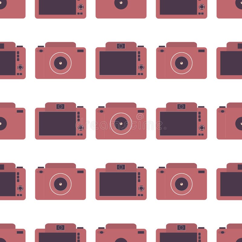 Seamless Pattern with Photo Cameras Stock Illustration - Illustration ...