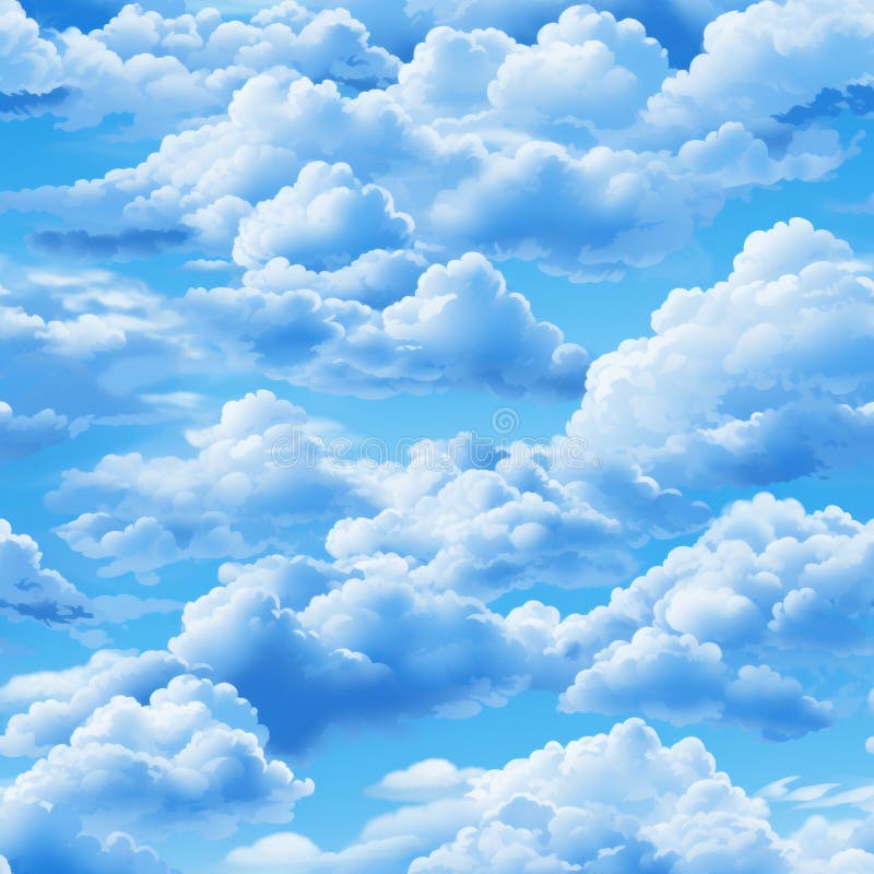 Seamless Pattern of Photo Realistic Blue Sky and Clouds Textures for ...