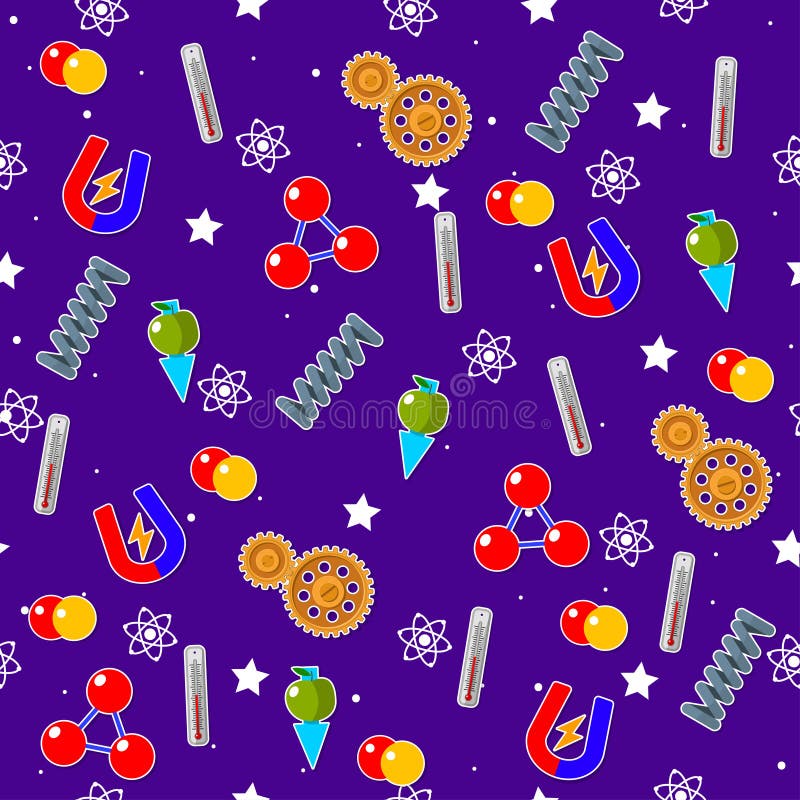 Seamless Pattern on the Physics School Theme. Stock Illustration ...