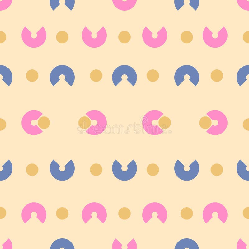 Seamless Pattern Pie and Circle Modified Shape Pastel Shades Color ...