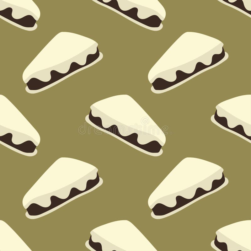 Seamless Pattern Piece of Sweet Cake Stock Illustration - Illustration ...