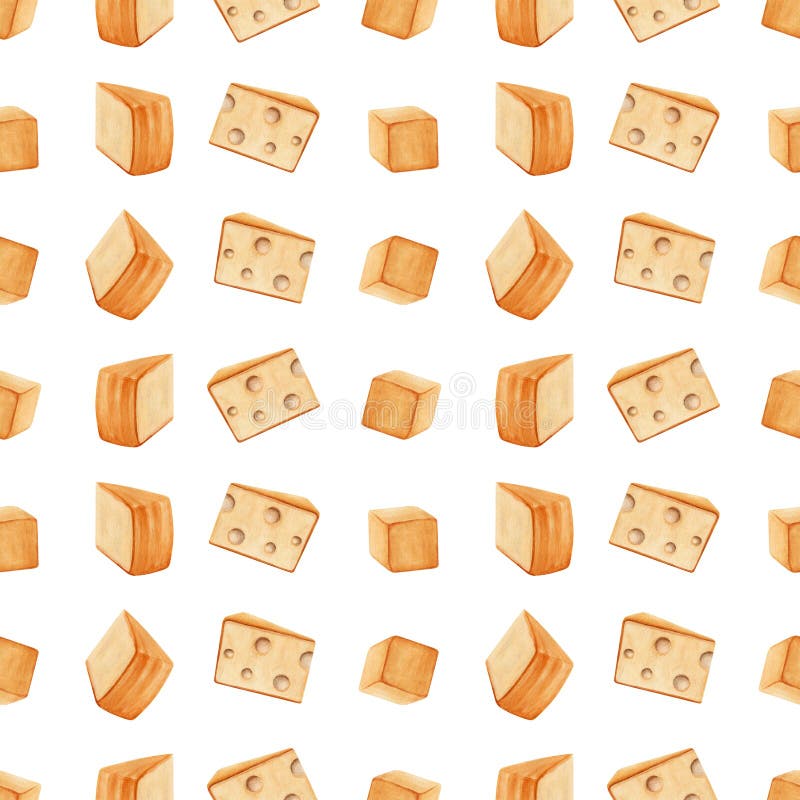 Seamless Pattern with Pieces of Cheese Facing Different Directions ...