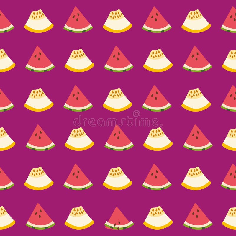 A Seamless Pattern of Pieces of Melon and Watermelon on a Dark Purple Background. Summer Fruit ...