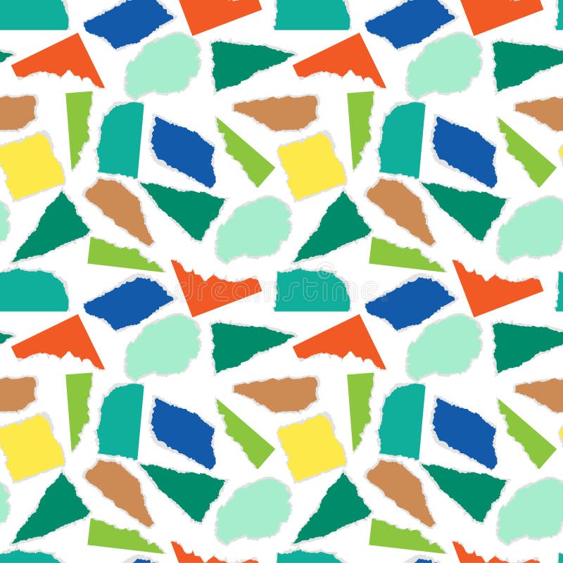Seamless Pattern Pieces of Torn Paper Simple Vector Illustration Stock ...