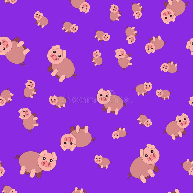 Seamless pattern of pig stock illustration. Illustration of mammal ...