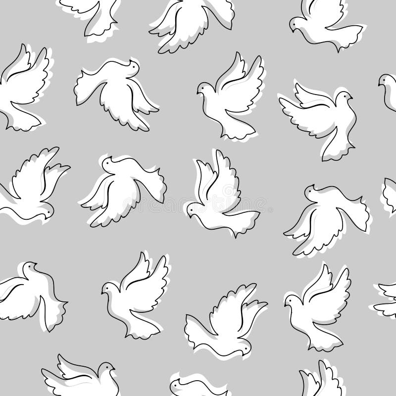 Seamless Pattern with Pigeons for Design and Decoration Stock Vector ...