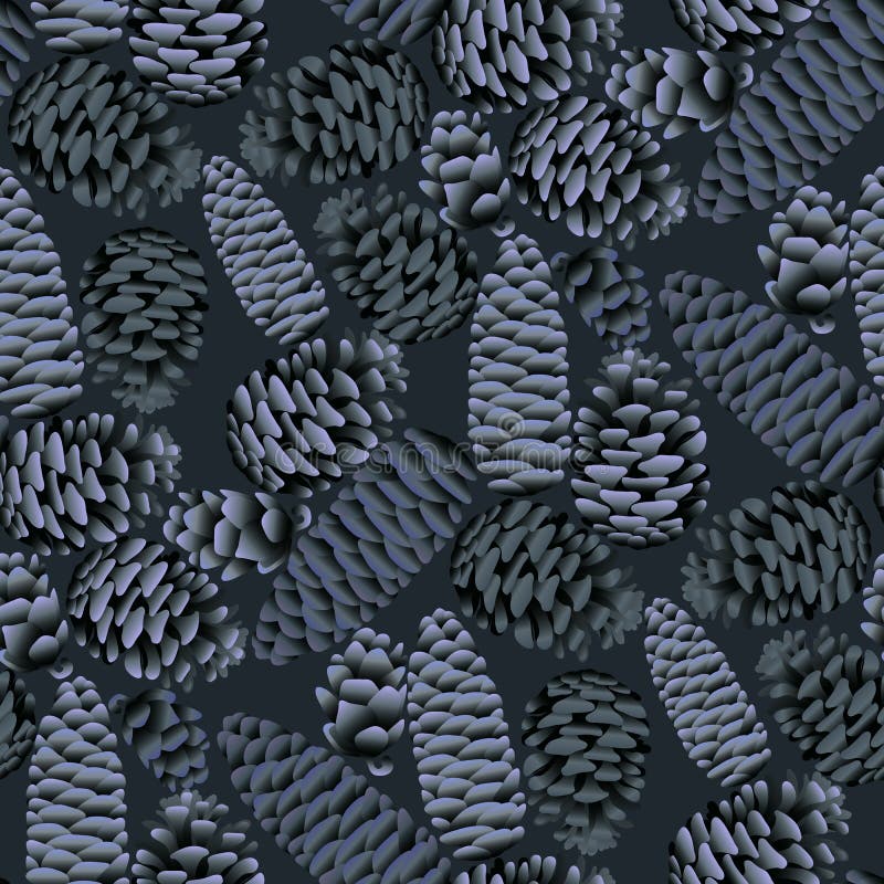 Seamless Pattern of the Pine Cones Stock Vector - Illustration of ...