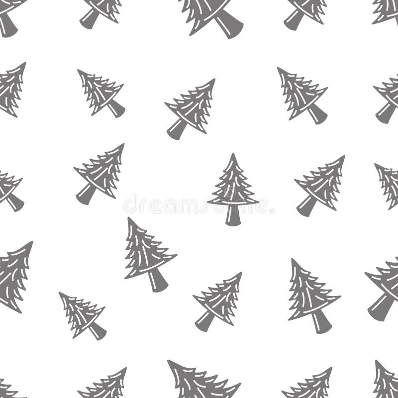 Seamless Pattern with Pine Tree Stock Vector - Illustration of holiday ...