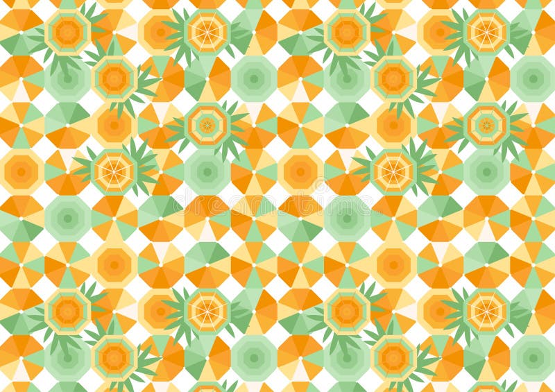 Seamless Pattern, Pineapple Abstract with Lines and Geometric Shapes ...