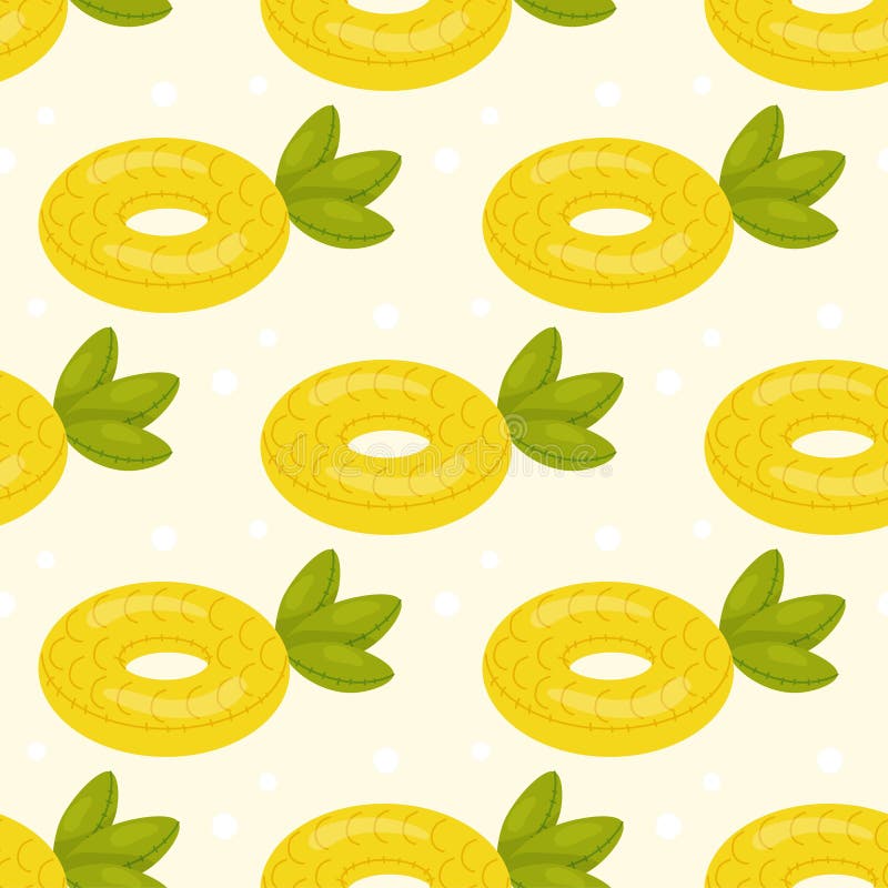 Seamless Pattern, Pineapple Fruit Shaped Swim Lap Inflatable Children ...