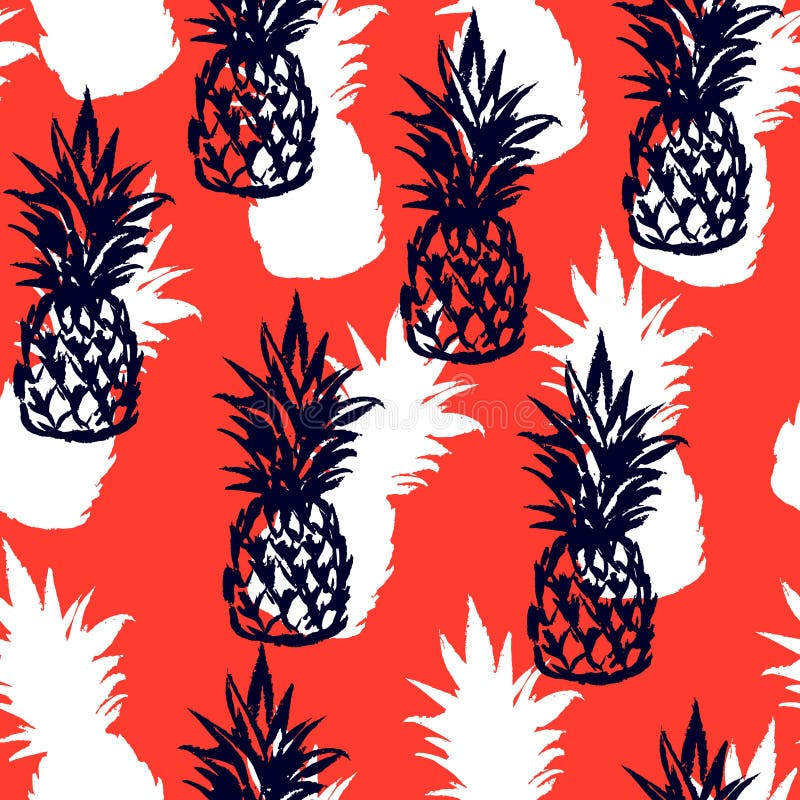 Seamless Pattern with Pineapples. Vector Illustration Stock Vector ...