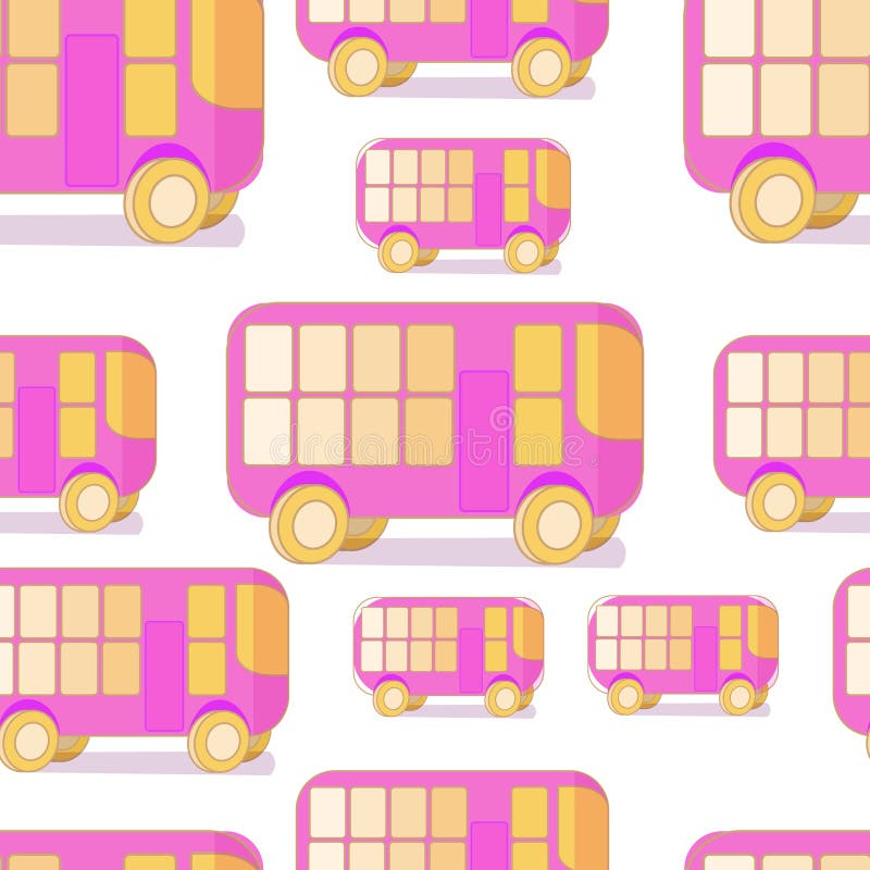 Seamless Pattern the Pink Bus. Vector Illustration Stock Vector ...
