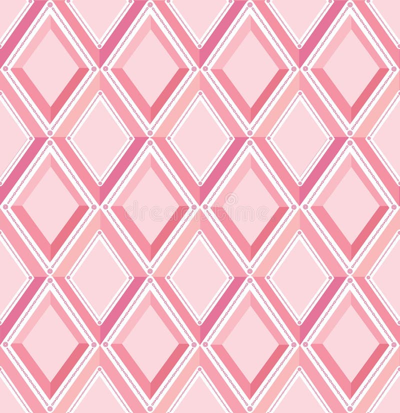 Seamless Pattern: Pink Diamonds Stock Vector - Illustration of ...