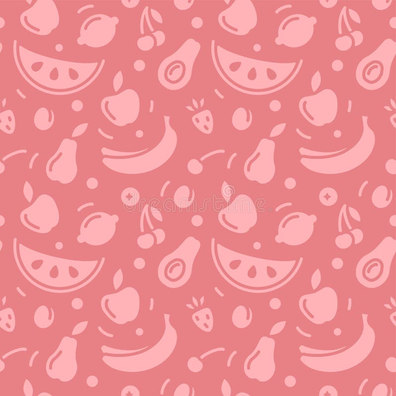 Seamless Pattern with Pink Fruits Stock Vector - Illustration of vector ...