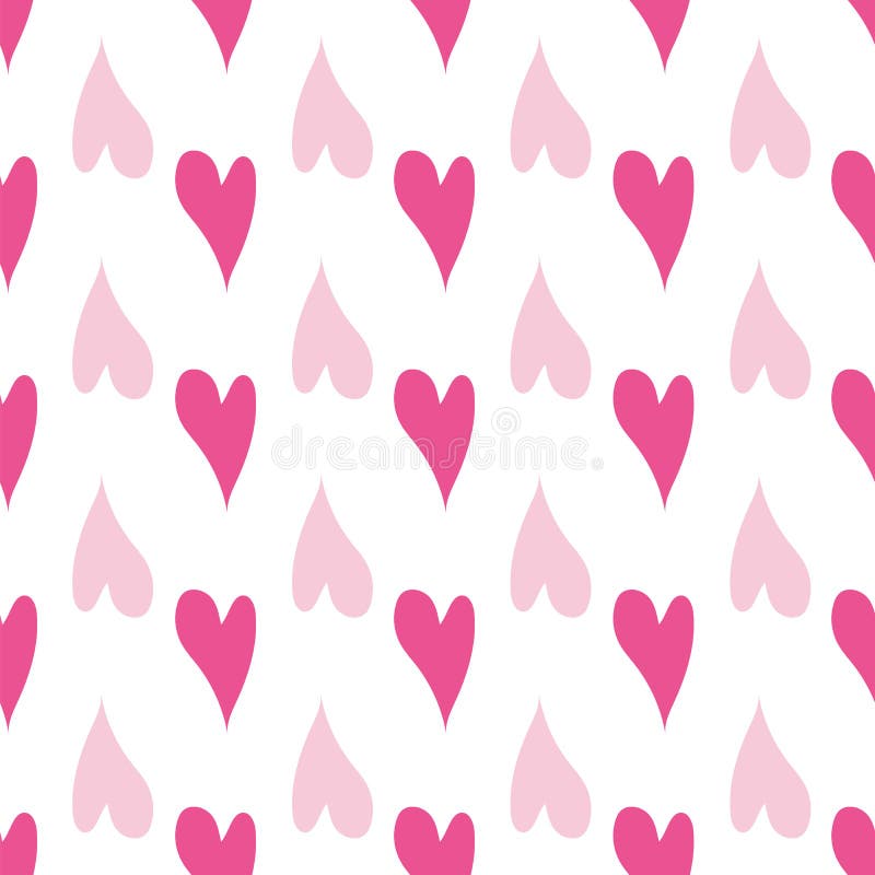Seamless Pattern Of Pink Hearts On A White Background. Stock Vector ... Seamless Pattern Of Pink Hearts On A White Background. Stock Vector ...