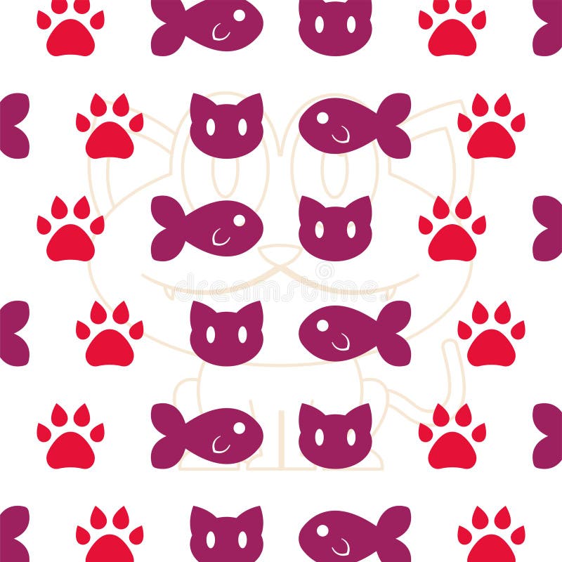 Paw Pattern Mix Stock Illustrations – 137 Paw Pattern Mix Stock ...