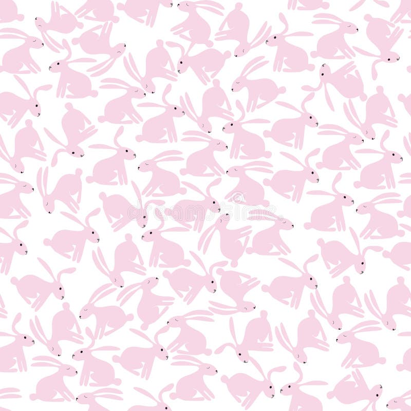 Seamless Pattern with Rabbits. Pink Stock Vector - Illustration of ...