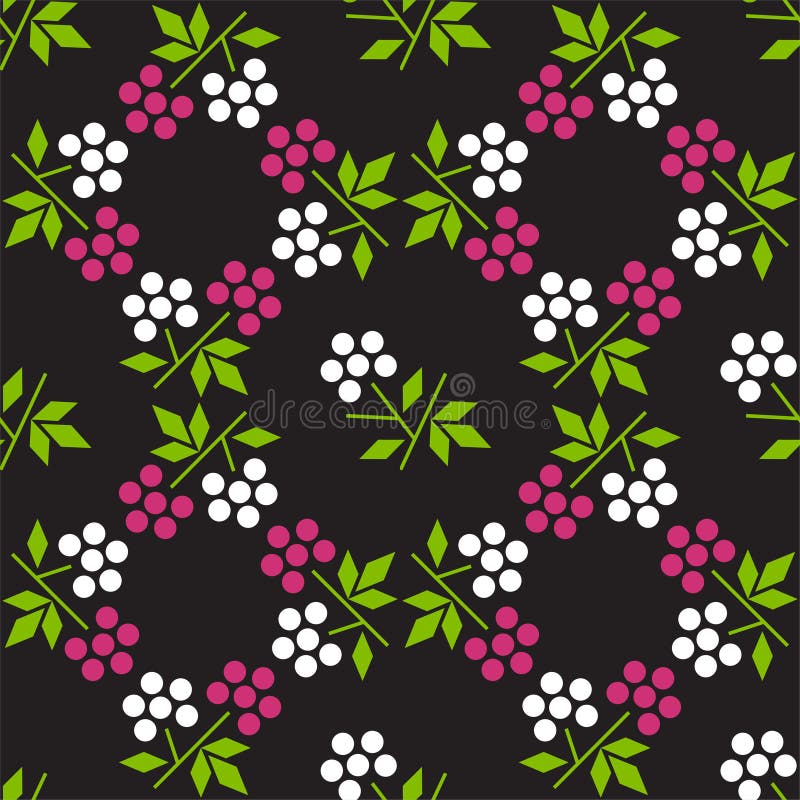 Seamless Pattern with Pink Raspberry Stock Vector - Illustration of ...