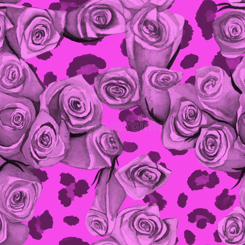Leopard Background Roses Stock Illustrations – 290 Leopard Background ...