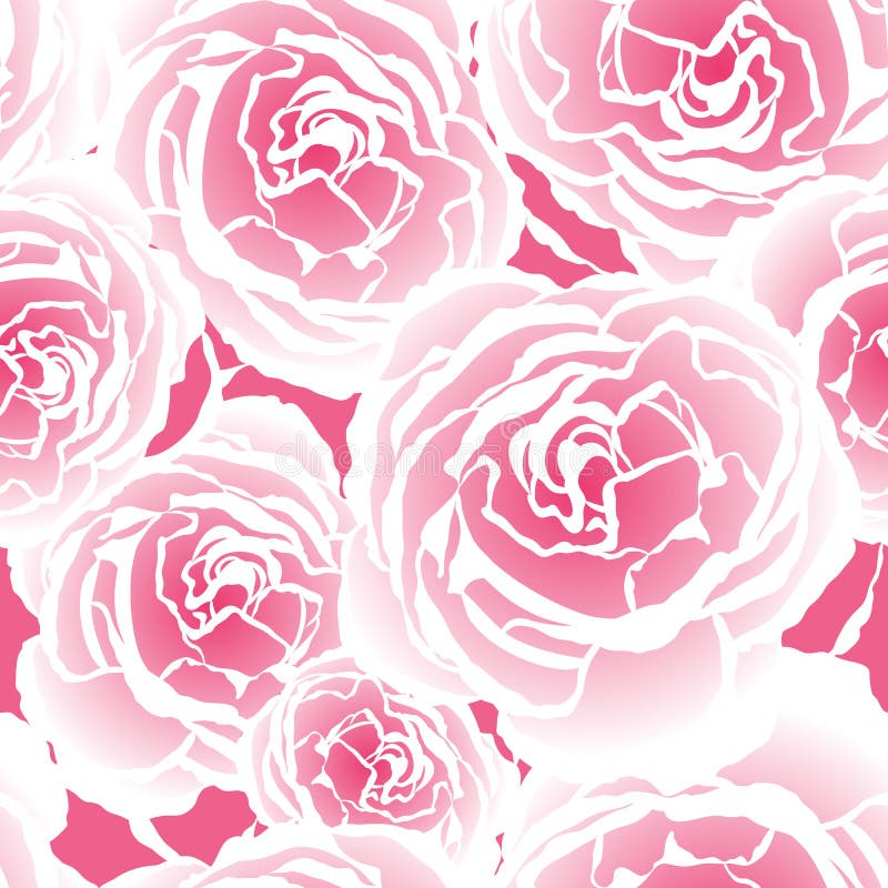Seamless Pattern with Pink Roses. Vector Illustrat Stock Vector ...