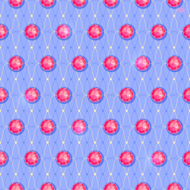Seamless Pattern with Pink Round Gem Stones Stock Illustration ...