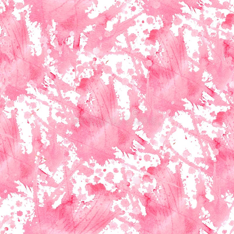 Seamless Pattern with Pink Watercolor Splashes. Illustration for ...