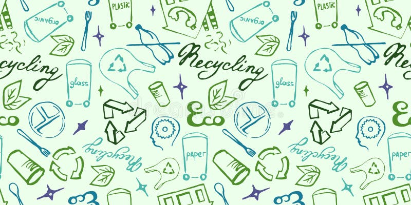 A Seamless Pattern with Pipes or Illustrations on the Topic of Plastic ...