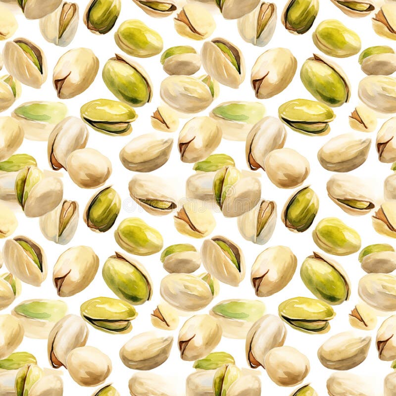 Seamless Pattern of Pistachios in Shell As a Food Background. Stock ...
